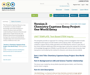 Version 2: Chemistry Capstone Essay Project: One World Essay | OER Commons