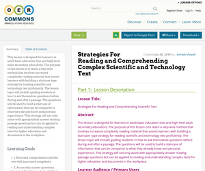 Strategies For Reading and Comprehending Complex Scientific and ...