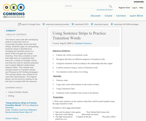 Using Sentence Strips to Practice Transition Words | OER Commons