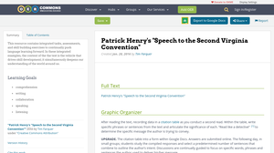 Patrick Henry's "Speech to the Second Virginia Convention" | OER Commons