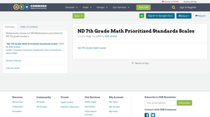 ND 7th Grade Math Prioritized Standards Scales | OER Commons