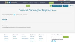 Financial Planning for Beginners | OER Commons