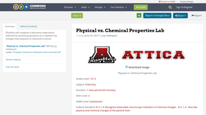 Physical vs. Chemical Properties Lab | OER Commons