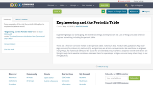 Engineering and the Periodic Table | OER Commons