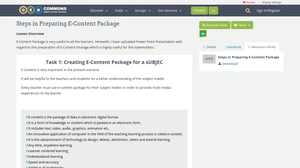 Steps in Preparing E-Content Package | OER Commons