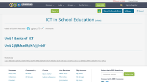 ICT in School Education | OER Commons