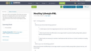 Healthy Lifestyle PBL | OER Commons