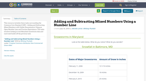 Adding and Subtracting Mixed Numbers Using a Number Line | OER Commons