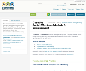 Core for Social Workers Module 3: Engagement | OER Commons