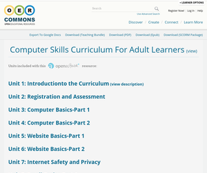 Computer Skills Curriculum For Adult Learners | OER Commons