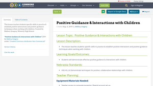 Positive Guidance & Interactions with Children | OER Commons