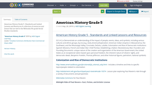 American History Grade 5 | OER Commons