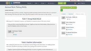 Animal Note Taking Skills | OER Commons