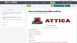 Intro to Culinary Arts: Mise en Place | OER Commons