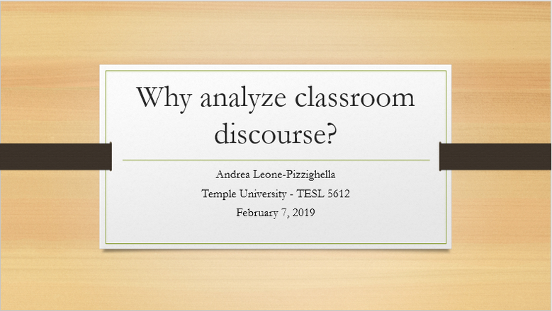 Why analyze classroom discourse? | OER Commons