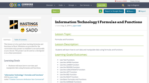 Information Technology 1 Formulas and Functions | OER Commons