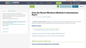 Core for Social Workers Module 4: Assessment Part 1 | OER Commons