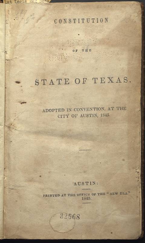 Texas Government 1.0, Texas' Constitution, Constitution of 1845 | OER ...