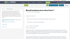 Should students start school later ? | OER Commons
