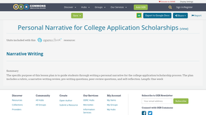 Personal Narrative for College Application Scholarships | OER Commons