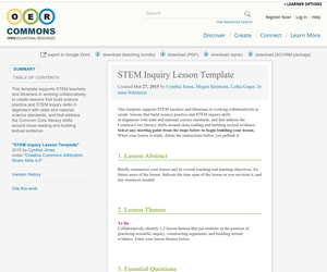 STEM Inquiry Lesson Template | OER Commons