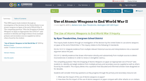 Use of Atomic Weapons to End World War II | OER Commons