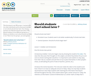 Should students start school later ? | OER Commons