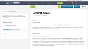 w200 PBL Activity | OER Commons