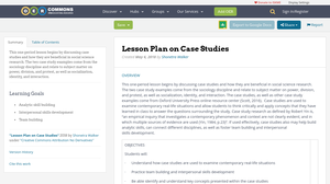 Lesson Plan on Case Studies | OER Commons