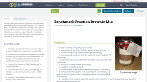 Benchmark Fraction Brownie Mix | OER Commons