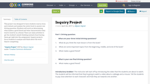 Inquiry Project | OER Commons