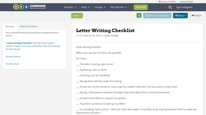 Letter Writing Checklist | OER Commons
