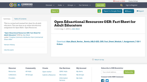 Open Eduactional Resources OER: Fact Sheet for Adult Educators | OER ...