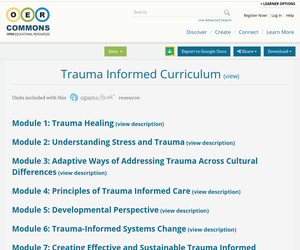 Trauma Informed Curriculum | OER Commons
