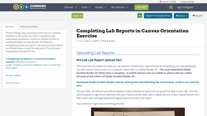Completing Lab Reports in Canvas Orientation Exercise | OER Commons