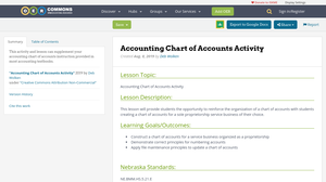 Accounting Chart of Accounts Activity | OER Commons