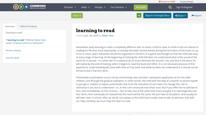 learning to read | OER Commons