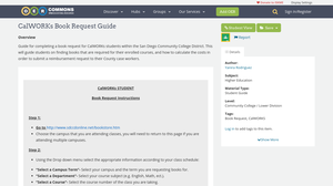 CalWORKs Book Request Guide | OER Commons