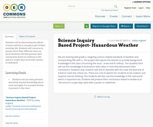 Science Inquiry Based Project- Hazardous Weather | OER Commons