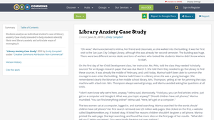 Library Anxiety Case Study | OER Commons