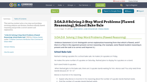 3.OA.D.8 Solving 2-Step Word Problems (Flawed Reasoning)_School Bake ...