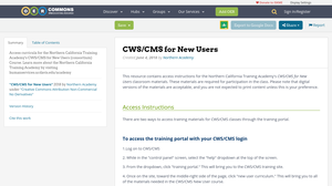 CWS/CMS for New Users | OER Commons