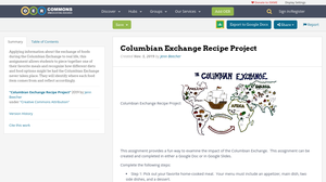 Columbian Exchange Recipe Project | OER Commons