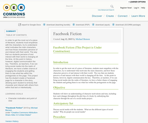 Facebook Fiction | OER Commons