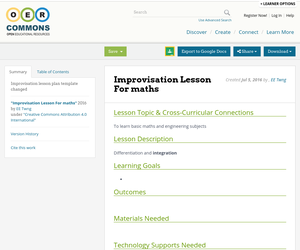 Improvisation Lesson For maths | OER Commons