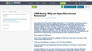 "OER Basics: Why use Open Educational Resources? | OER Commons