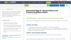 Scrambled Eggs II – Human Ratios and Constructing Ratio Tables | OER ...