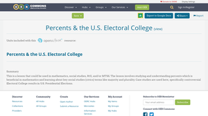 Percents & the U.S. Electoral College | OER Commons