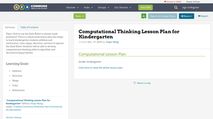 Computational Thinking Lesson Plan for Kindergarten | OER Commons