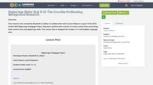 Digital Age Skills: ELA 11-12: The Crucible PreReading Background ...